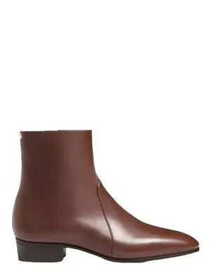 Valentino Garavani Kidskin Ankle Boots With Side Zip - Red