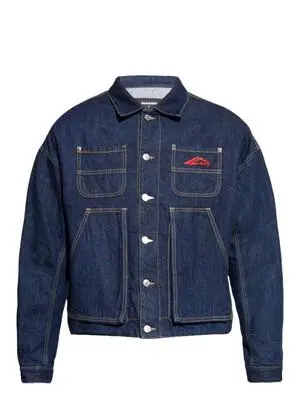 Dsquared2 Icon Logo Embroidered Denim Jacket - Navy Blue