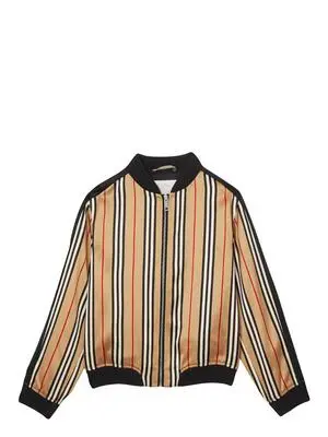 Burberry Icon Stripe Satin Bomber Jacket - Multicolor