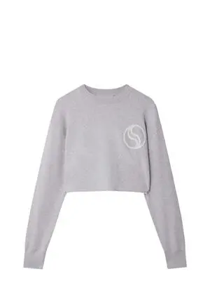 Stella McCartney S-wave Crewneck Cropped Sweatshirt - Gray