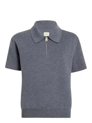 KHAITE Khaite Guillaume Knitted Polo Top With Zipper Detail