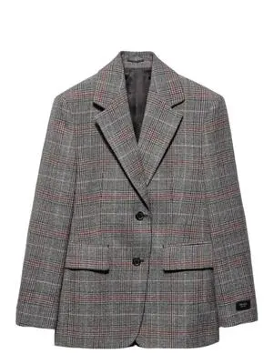 PRADA Prada Single-Breasted Houndstooth Blazer