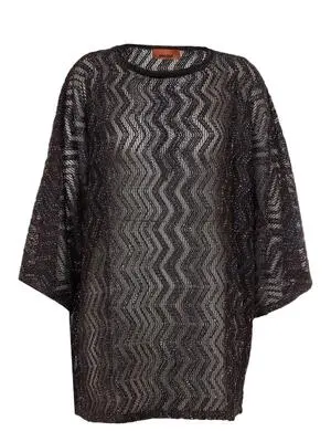 Missoni Zigzag Patterned Sequin Kaftan - Black
