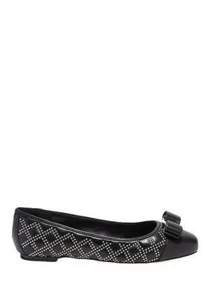 SALVATORE FERRAGAMO Salvatore Ferragamo Studded Ballet Flats With Bow Detailing