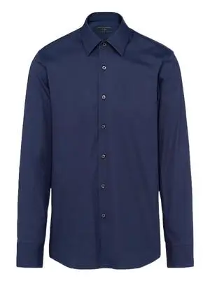 Prada Long-sleeved Poplin Shirt - Blue