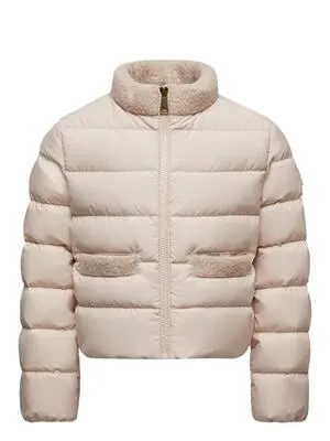 Moncler Logo Patch Down Jacket - Light Beige