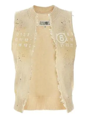 MAISON MARGIELA Numeric Distressed Vest - Nude