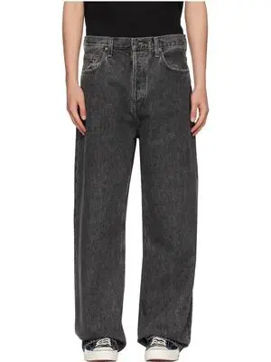 AGOLDE Grey Denim Trousers - Black