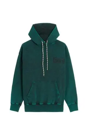 Aries Logo-print Distressed Cotton Hoodie - Green