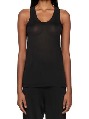Studio Nicholson Semi-transparent Knitted Vest - Black