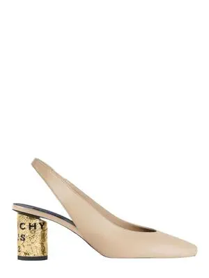 Givenchy Givenchy Tape Slingback Pumps In Calfskin Leather Beige
