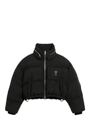 Ami De Coeur Zip-up Puffer Jacket - Black