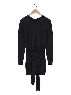 LEMAIRE Trompe L'oeil Crewneck Jumper With Wool Straps - Anthracite