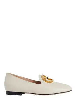 Gucci Blondie Logo-plaque Loafers - White
