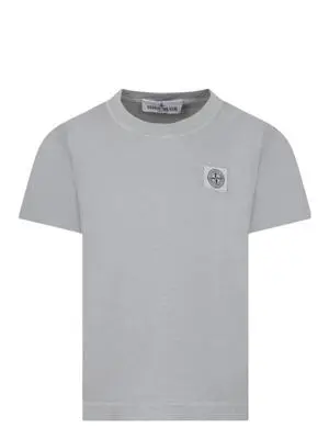 Stone Island Stone Island Logo Patch Cotton T-Shirt Pearl Gray
