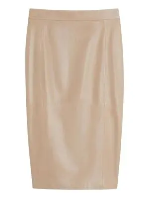 Max Mara Panelled Lamb Leather Midi Skirt - Sand-colored