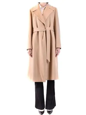 Tagliatore Belted Lapel Coat - Pink