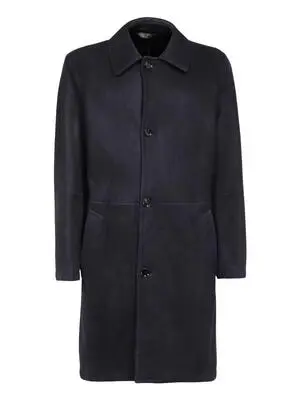 BRIONI Brioni Single-Breasted Leather Coat
