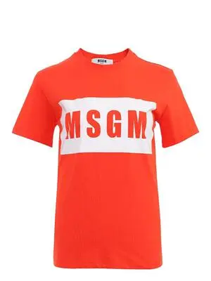 MSGM Logo Short Sleeve T-shirt - Red