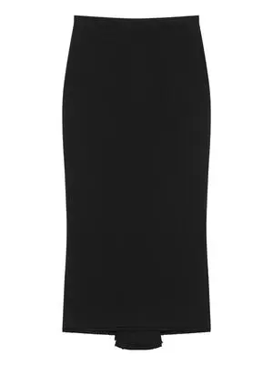 Givenchy Midi Kickback Skirt In Wool - Black
