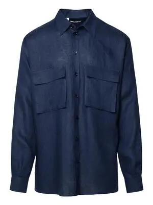 Dolce & Gabbana Dolce Gabbana Button-up Oversized Shirt - Blue
