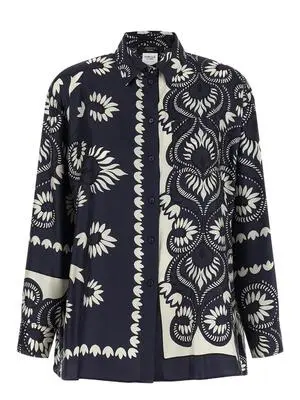 Max Mara Weekend Max Mara Printed Silk Shirt Blue