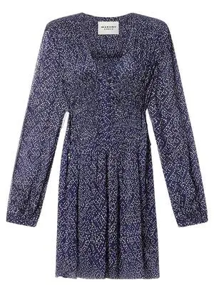 Isabel Marant Étoile Loriena Printed Mini Dress - Midnight Blue