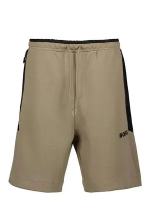 Hugo Boss Drawstring Lacing Shorts With Zippered Pockets - Greige