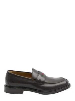 Gucci Web Detailed Loafers - Black
