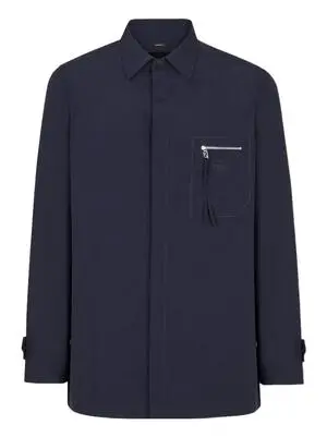 Fendi Zip-detailed Shirt Coat - Black