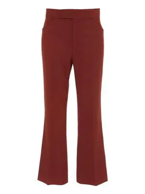 Victoria Beckham Pressed Crease Flared Trousers - Auburn