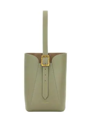 JM DAVIDSON Nano Quiver Buckle Leather Bucket Bag - Nude