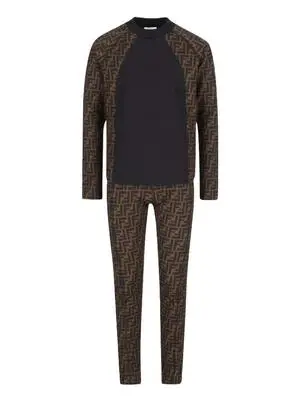 Fendi Ff-logo Tracksuit Set - Black