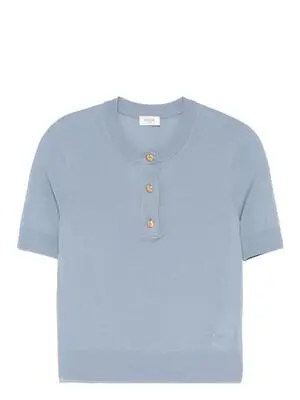CELINE Celine Triomphe Embroidered Fine Wool Crew Neck Sweater