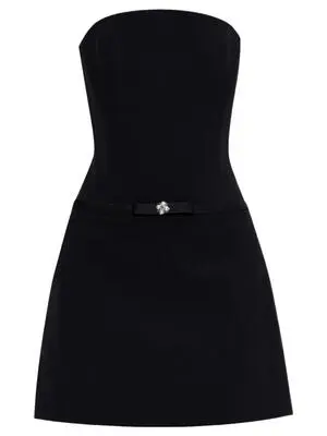 VERSACE Versace Strapless Mini Dress With Embellished Bow Detail