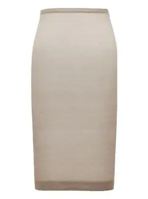 Saint Laurent Wide Hem Pencil Skirt - Taupe