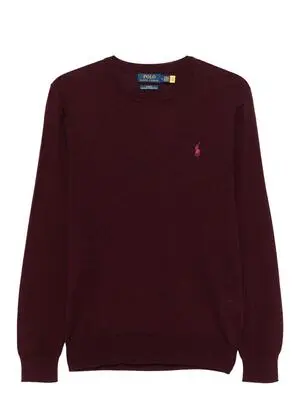 Polo Ralph Lauren Polo Ralph Lauren Embroidered Crewneck Jumper Cla Wine
