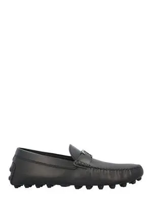 TOD'S Gommino Logo Plaque Loafers - Black
