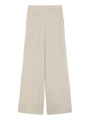 Max Mara Pleated Wide Leg Trousers - Beige