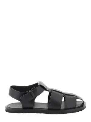 THE ROW Fisherman Sandals - Black
