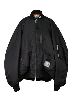 Mihara Yasuhiro Double Layered Zipped Flight Jacket - Black