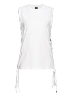 Pinko Lace-up Sleeveless Tank Top - White