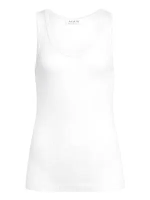 Alaïa Sleeveless Round Neck Tank Top - White