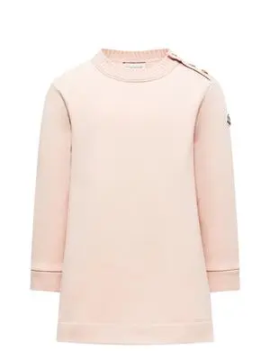 Moncler Logo Patch Crewneck Sweatshirt Dress - Light Pink
