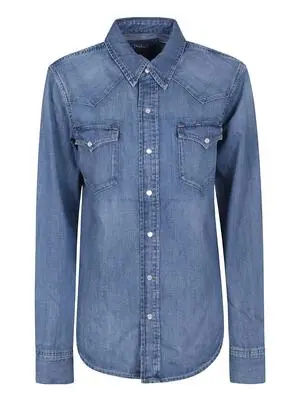 Polo Ralph Lauren Long-sleeved Denim Shirt - Blue