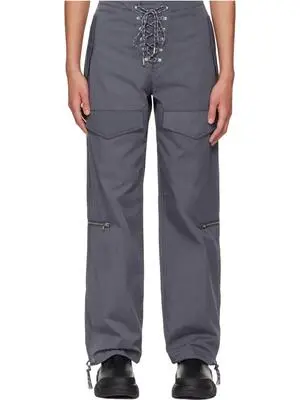 DION LEE Lace-up Cargo Trousers - Gray