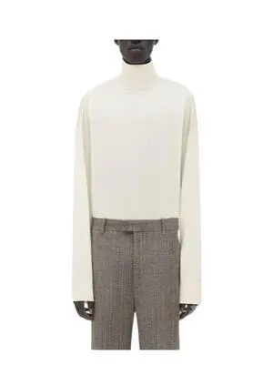 Bottega Veneta Logo Embroidered Turtleneck Jumper - White
