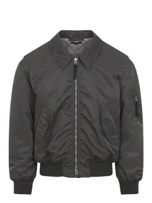 TOM FORD Zip-up Bomber Jacket - Black