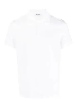 Saint Laurent Cassandre Logo Embroidered Polo Shirt - White
