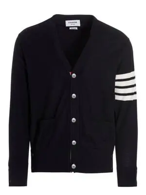 Thom Browne 4-bar V-neck Knitted Cardigan - No